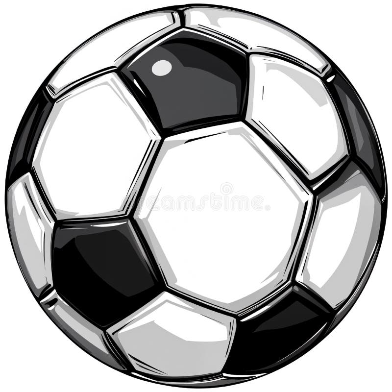 Classic Black and White Soccer Ball Illustration Stock Vector ...