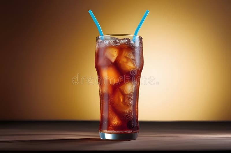 Classic Soda Soft Drinks Served with Straws Stock Photo - Image of ...