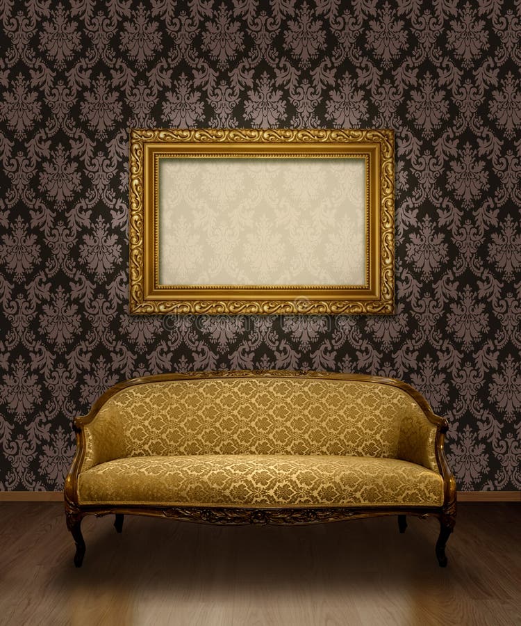 Modern sofa and frame stock illustration. Illustration of tiled - 12239259