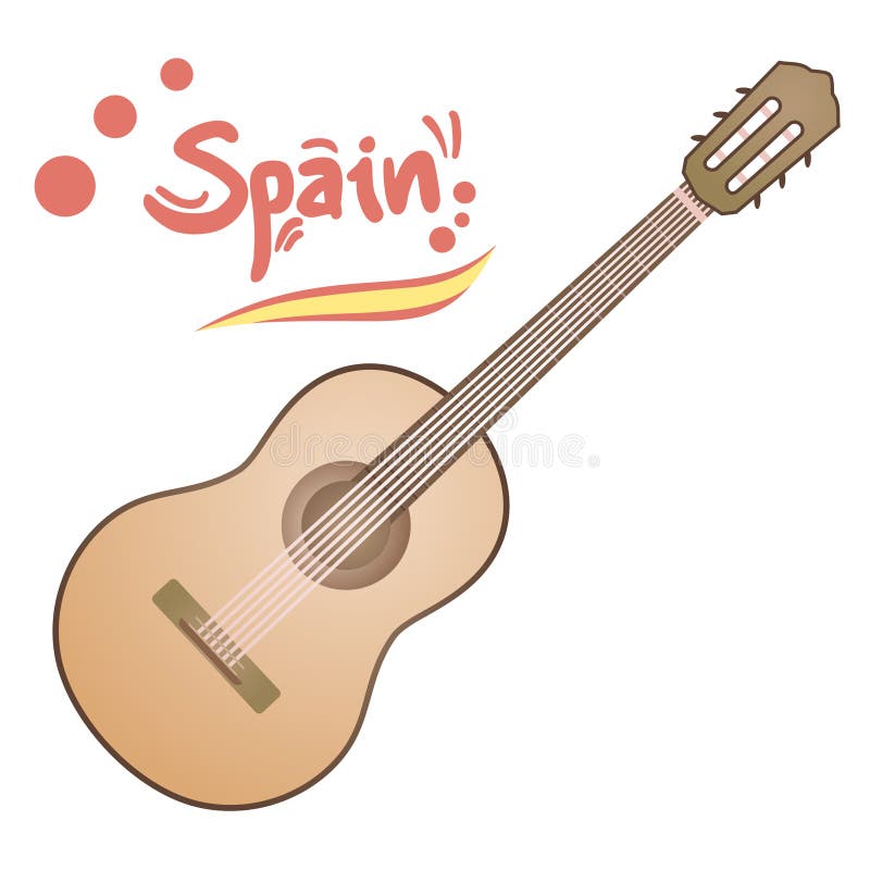 Classic spanish guitar stock vector. Illustration of flamenco - 72912956