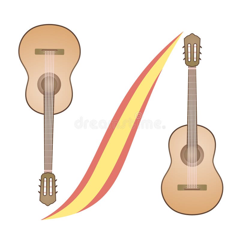 Classic spanish guitar stock vector. Illustration of flamenco - 72912956