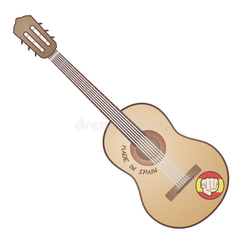 Classic spanish guitar stock vector. Illustration of element - 72423897