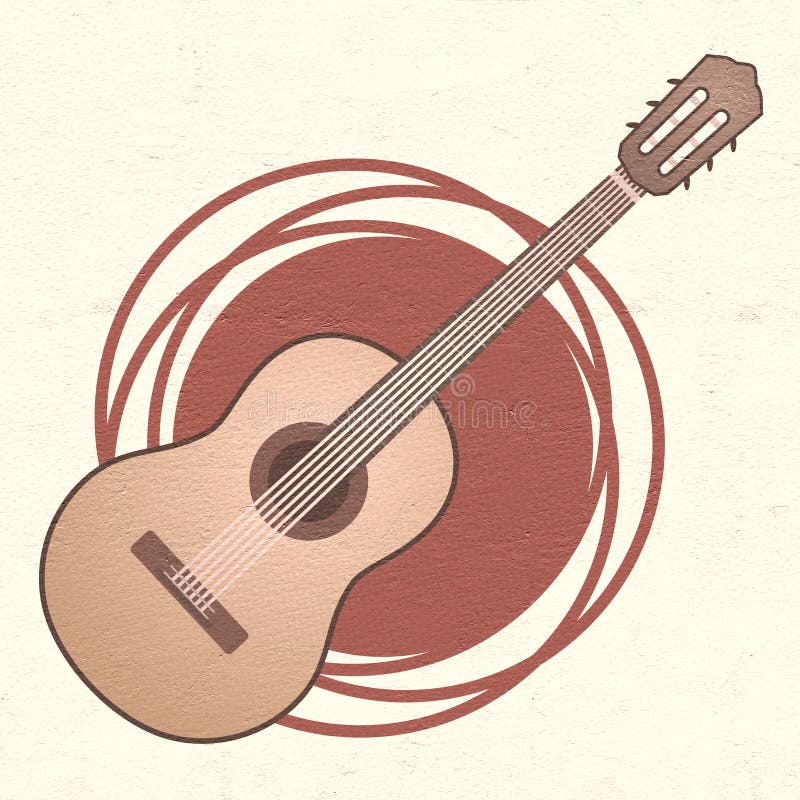 Classic spanish guitar stock vector. Illustration of element - 72423897
