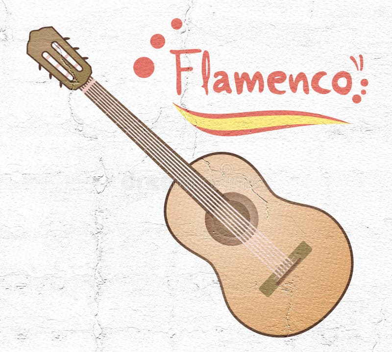 Classic spanish guitar stock vector. Illustration of element - 72423897