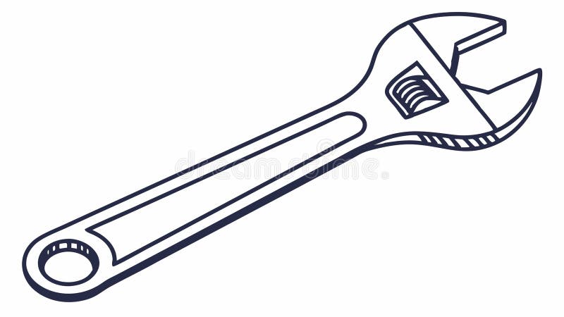Classic Spanner Wrench Tool Outline for Mechanics and DIY Projects ...