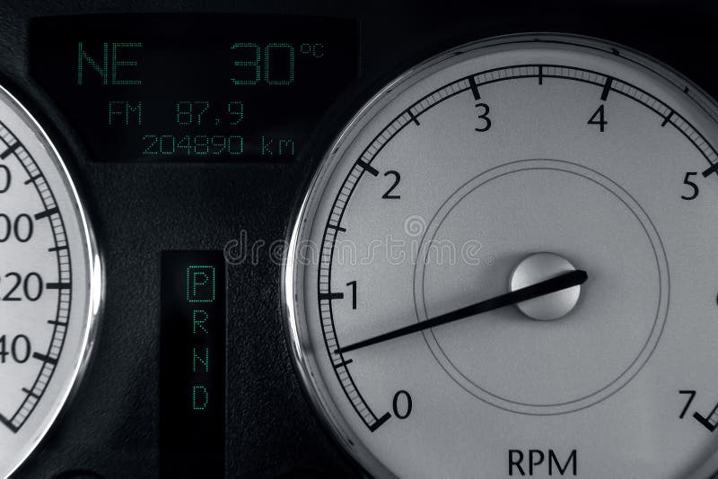 Classic Speedometer of Car, Close-up Photo Stock Photo - Image of ...