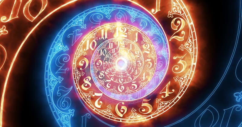 The Classic Spiral Fire Dial is Endless. 3D Rendering. 2 Colors Stock ...