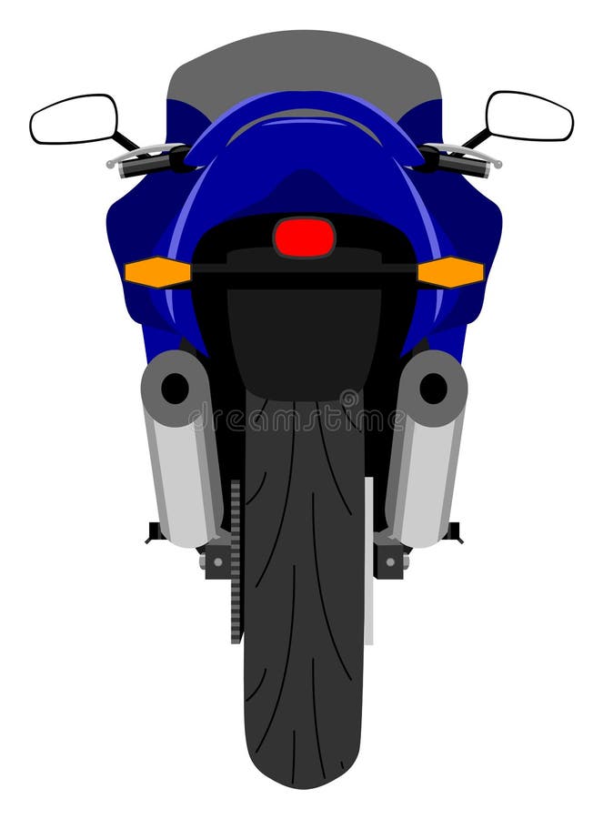 Classic Sport Racing Motorcycle Back View Isolated Stock Vector ...
