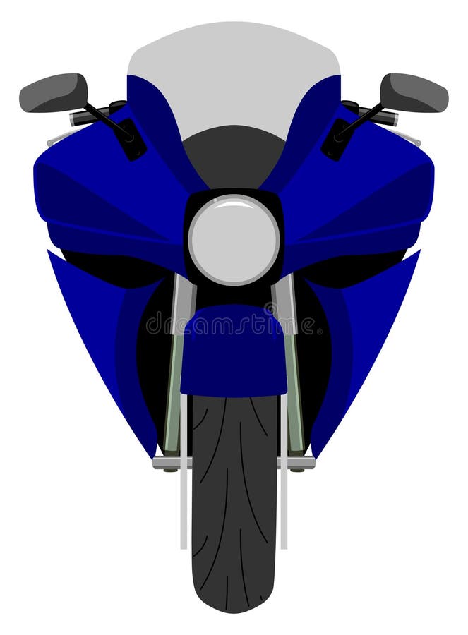 Sport Motorcycle with Rider Rear View Isolated Vector Illustration ...