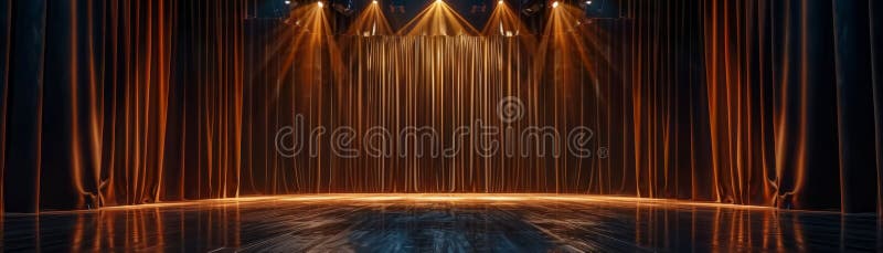 Classic Spotlighting on Dramatic Theater Stage with Dark Curtains Stock ...
