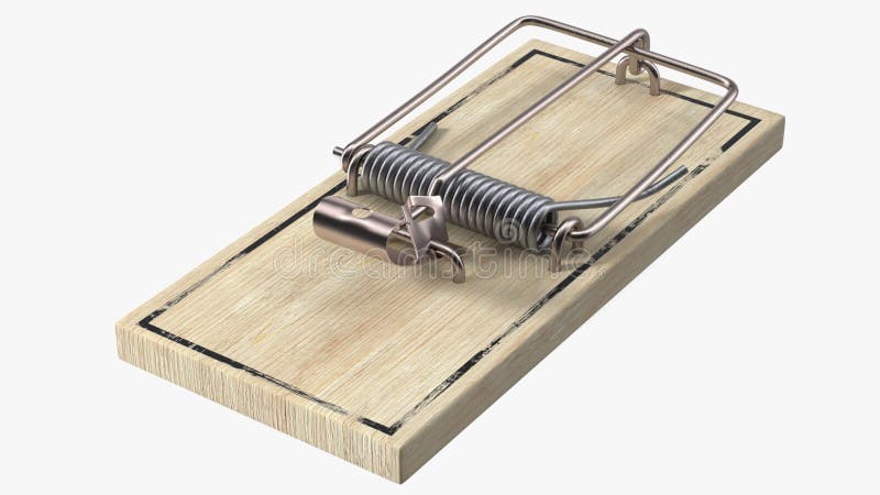 Classic Spring-Loaded Mouse Trap on Wooden Base Stock Photo - Image of ...