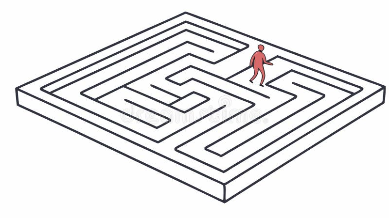 Classic Square Maze Puzzle Illustration with a Start Point, Vector ...