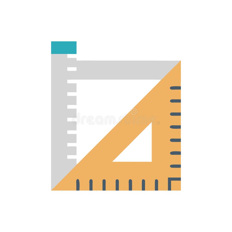 Classic Square Ruler Icon stock vector. Illustration of features ...