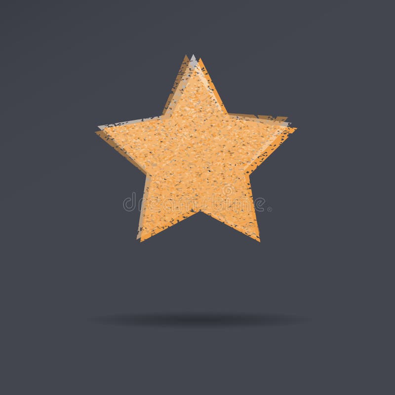 Classic Stacked Golden Stars Symbol with Shadow. Vector Icon Stock ...