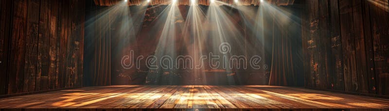 Classic Stage with Spotlight and Shadows, Showcasing Traditional ...