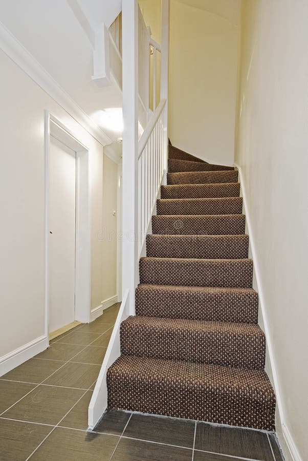 Entry Hall Stairs and Front Door Stock Photo - Image of stair, hallway ...