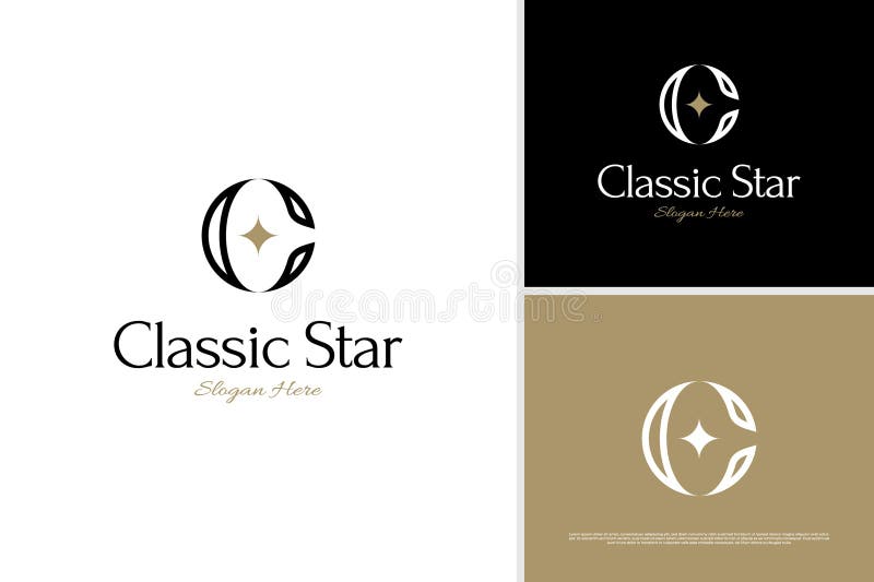 Classic Star Minimalist Logo Vector Design Stock Vector - Illustration ...