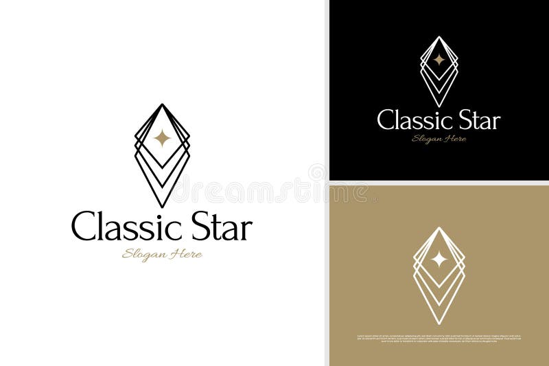Classic Star Minimalist Logo Vector Design Stock Vector - Illustration ...