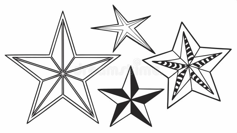 Classic Star Shape Set, Traditional Star Design Elements Vector Design ...