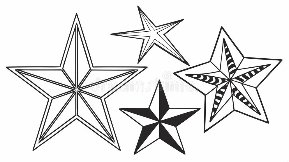 Classic Star Shape Set, Traditional Star Design Elements Vector Design ...