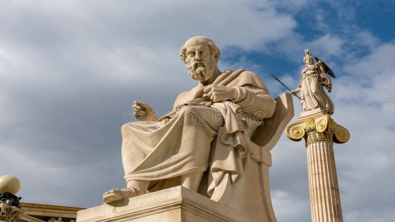 Classic Statue of Plato Close Up Stock Video - Video of black, academy ...