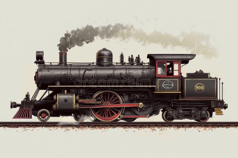 Classic Steam Train Vector Design Stock Illustration - Illustration of ...