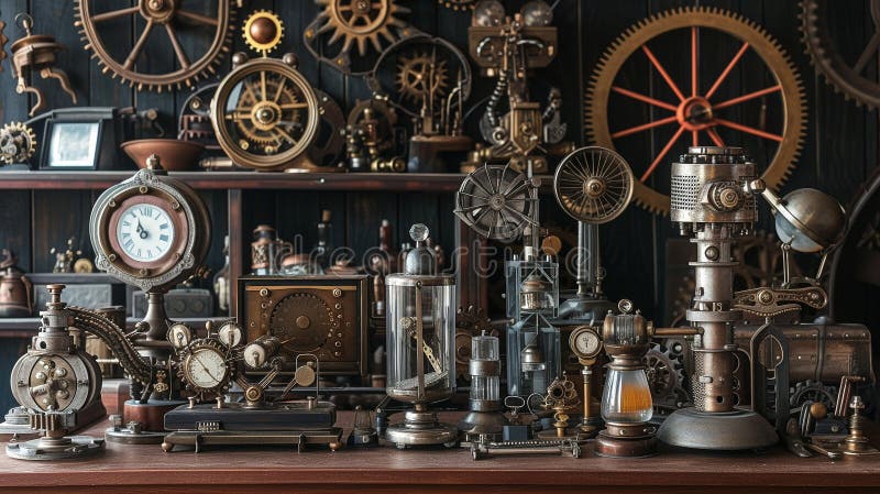 Classic Steampunk Background. Stock Image - Image of classic, gold ...