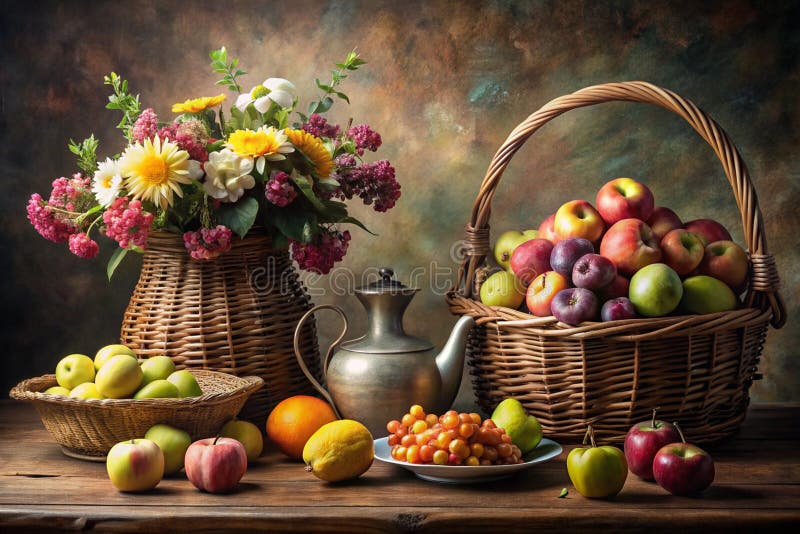 Classic Still Life Composition Stock Illustration - Illustration of ...