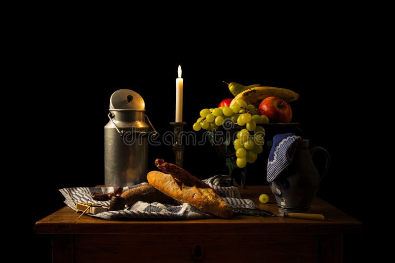 A Classic Still Life in the Dutch Style Stock Photo - Image of ...