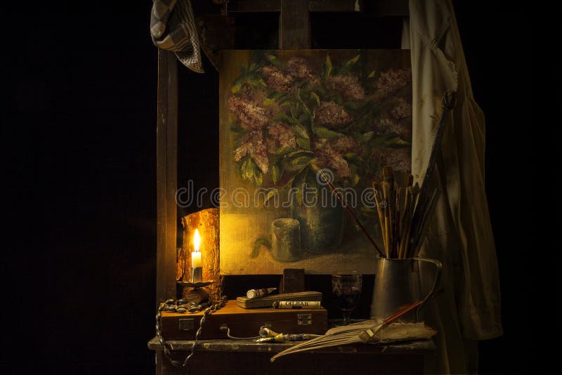 A Classic Still Life in the Dutch Style Stock Image - Image of bottle ...