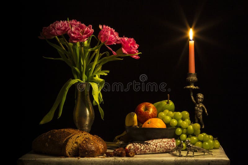 A Classic Still Life in the Dutch Style Stock Image - Image of fine ...