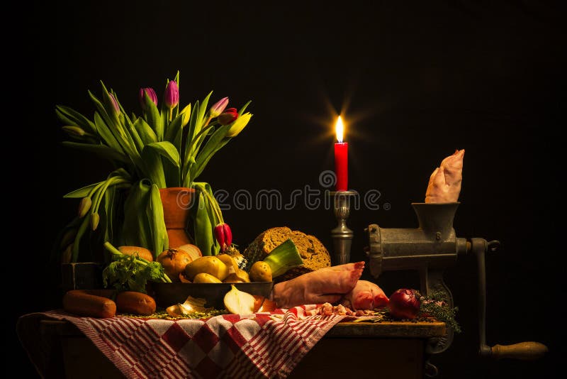 A Classic Still Life in the Dutch Style Stock Photo - Image of light ...
