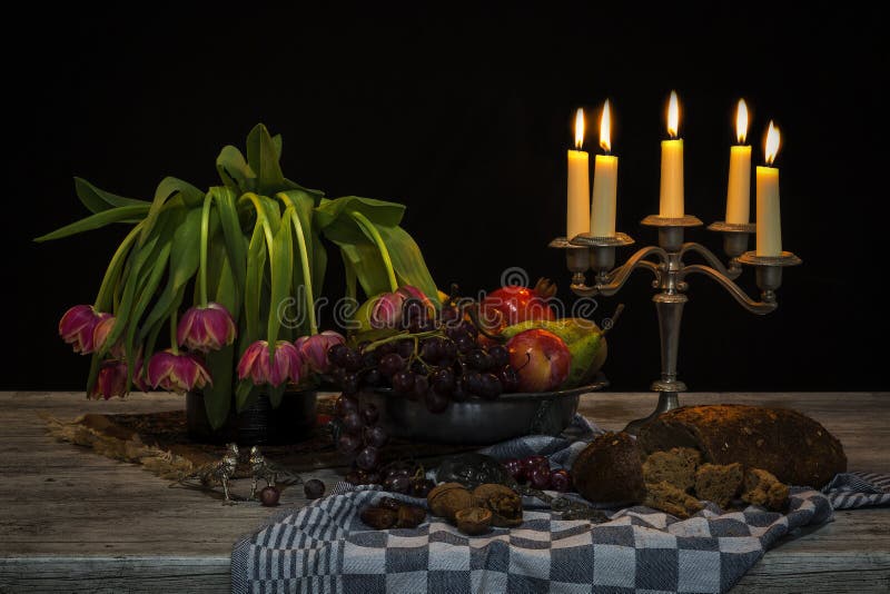 A Classic Still Life in the Dutch Style Stock Photo - Image of design ...
