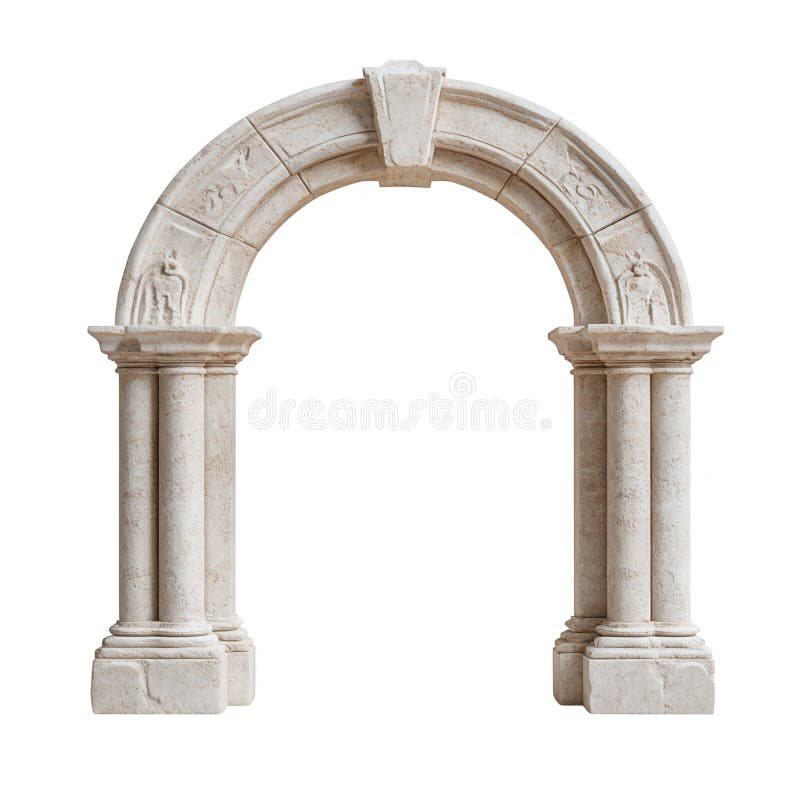 Classic Stone Arch Adorned with Intricate Floral Decorations and ...