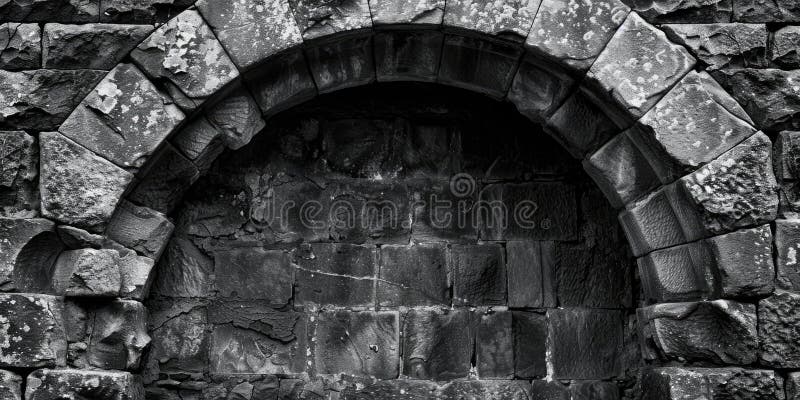 A Classic Stone Arch in Black and White Photography Stock Image - Image ...