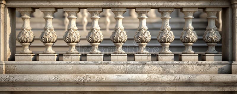 Classic Stone Balustrade Elements Close-up, Architectural Detail ...
