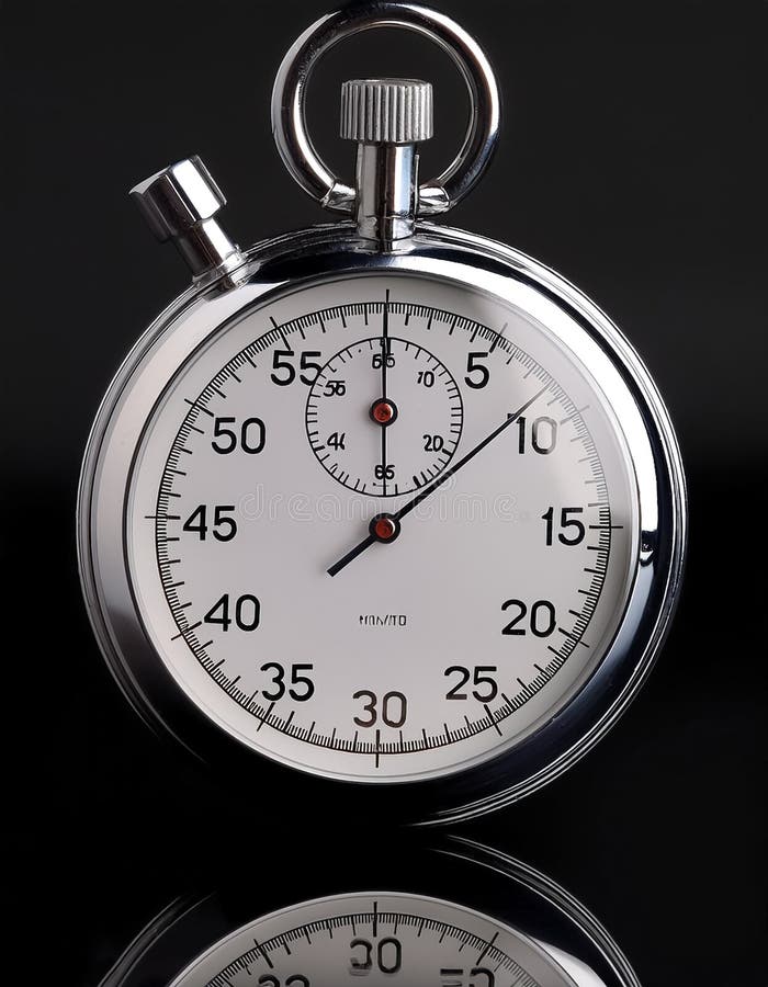 Classic Stopwatch is Placed on a Black Surface Stock Image - Image of ...