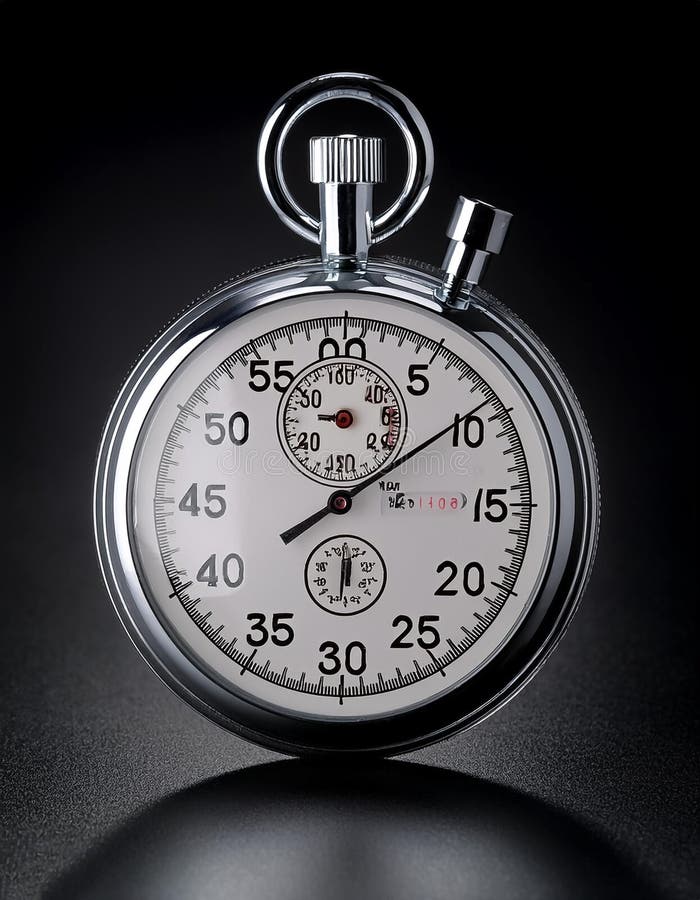 Classic Stopwatch is Placed on a Black Surface Stock Image - Image of ...