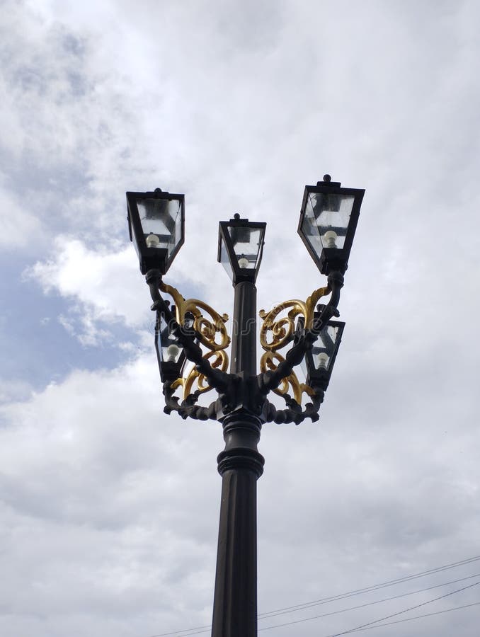 Classic street lamp stock image. Image of streetlight - 258920847