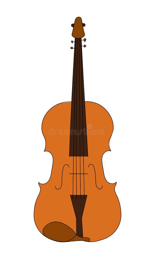 Color Hand Drawn Illustration of Viola Stock Vector - Illustration of ...