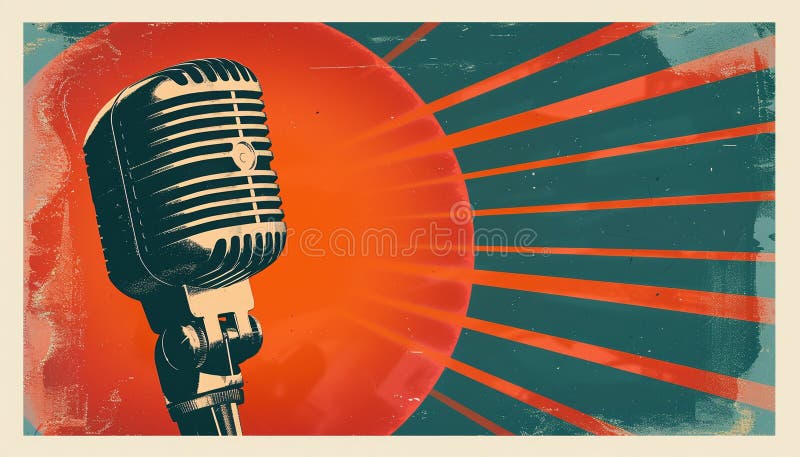 Classic Style Advertising with Nostalgic Retro Microphone Design with ...