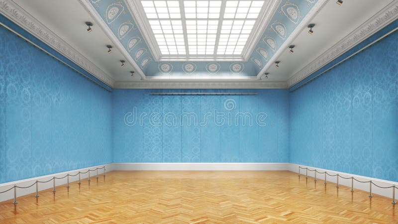 Classic Style Art Gallery Interior without Frames. Stock Illustration ...