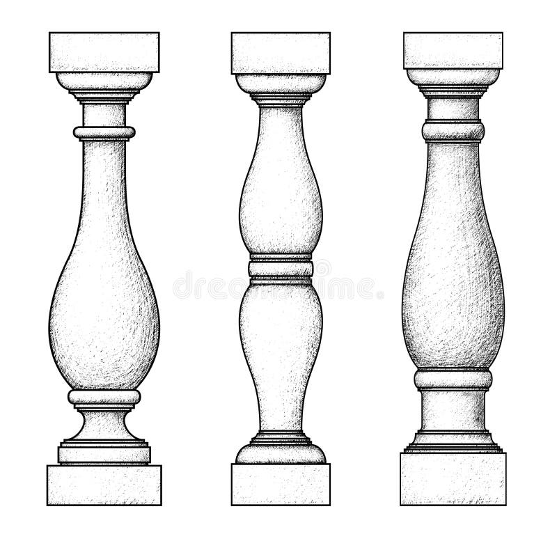 Classic Style Balustrade for Fencing. Stock Vector - Illustration of ...