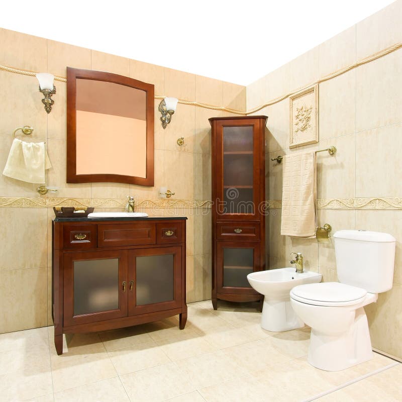 Classic style bathroom stock photo. Image of restroom - 13611478