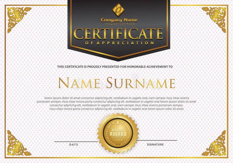 Classic Certificate Template with Trendy and Dynamic Geometric Shapes ...