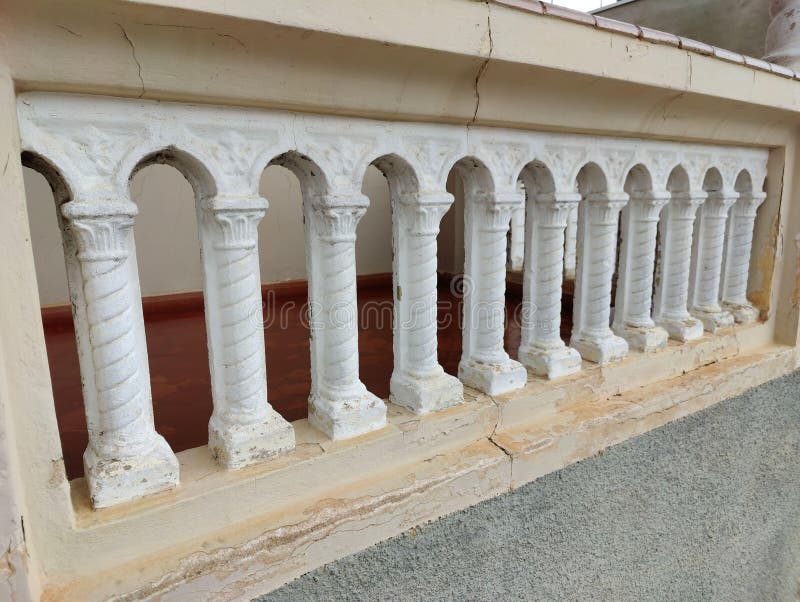 White and Aged Column Counter in Classic Style Stock Photo - Image of ...