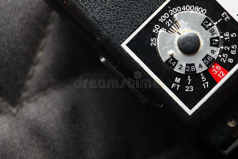 Old electronic flash. stock photo. Image of dial, foot - 111090858