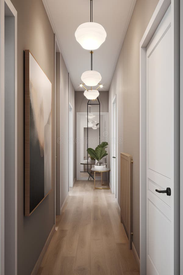 Classic Style Hallway Interior in Modern House Stock Illustration ...