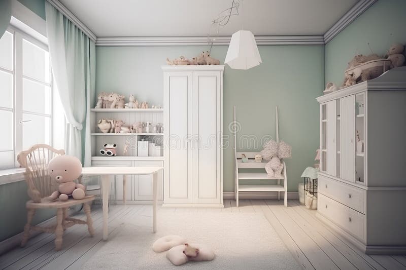 Classic Style Interior of Children Room Stock Illustration ...