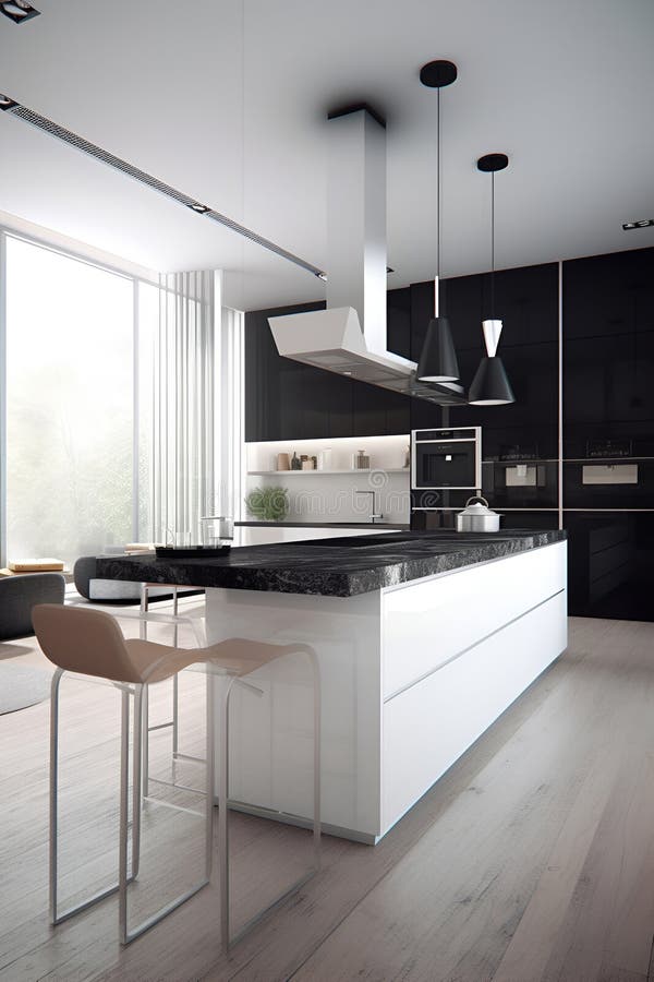 Classic Style Kitchen Interior in Luxury House. AI Generated Stock ...